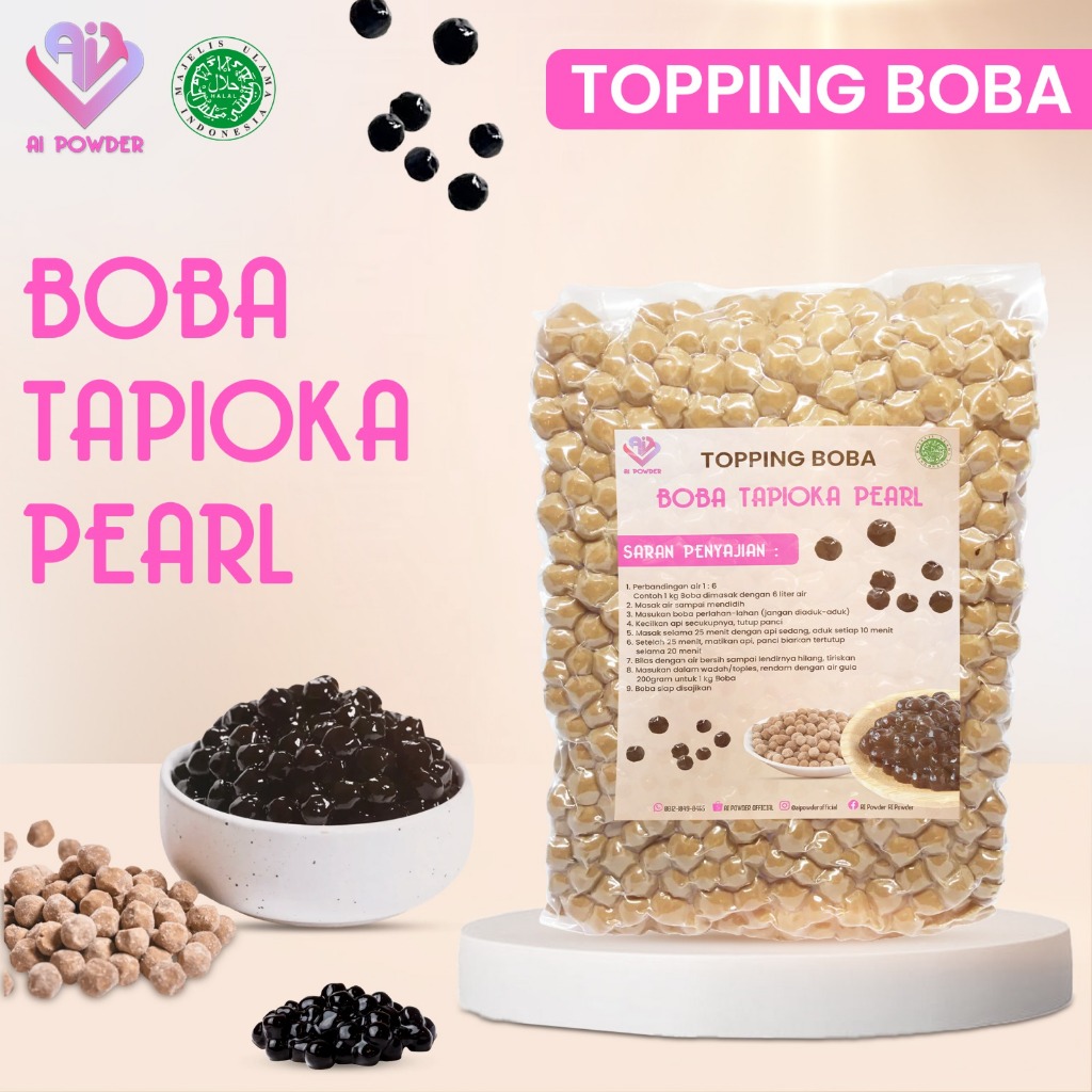 Jual Boba Tapioka Pearl Premium Topping Minuman Boba Drink 1Kg | Shopee ...