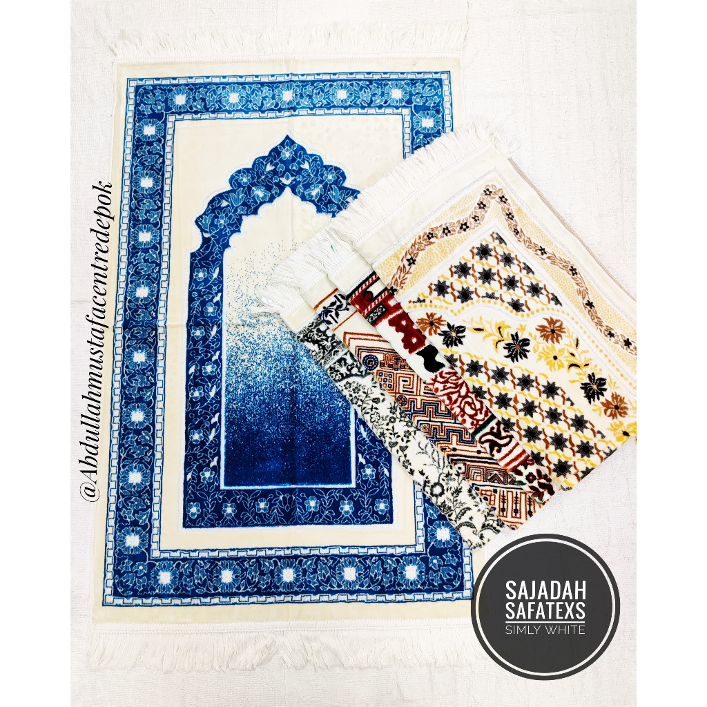 Jual Sajadah turkey exclusive safatex simli white / sajadah turki lurex ...