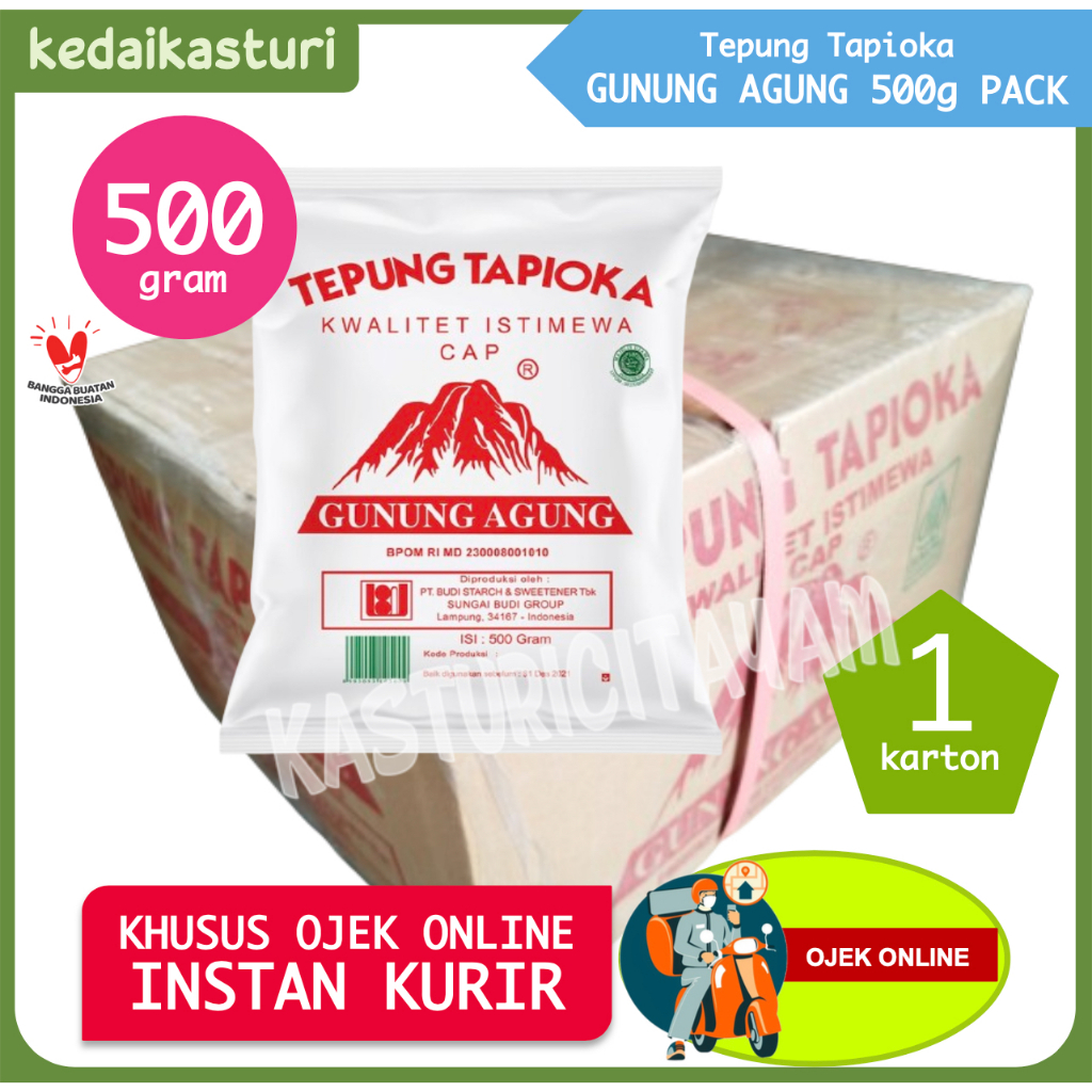 Jual Tepung Tapioka Sagu Gunung Agung Merah 500gr Kurir Instan - 1 ...