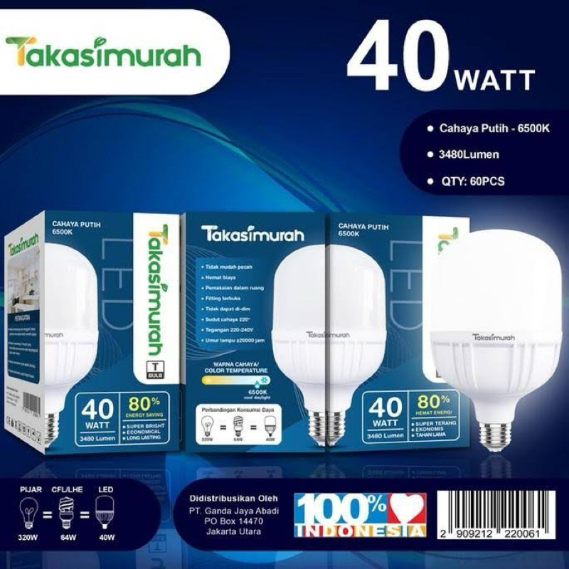 Jual LAMPU LED 40 watt | Shopee Indonesia