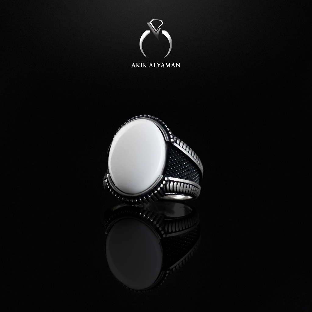 Jual Cincin Batu akik Yaman Abyad dengan Ring Perak Original Yemen ...