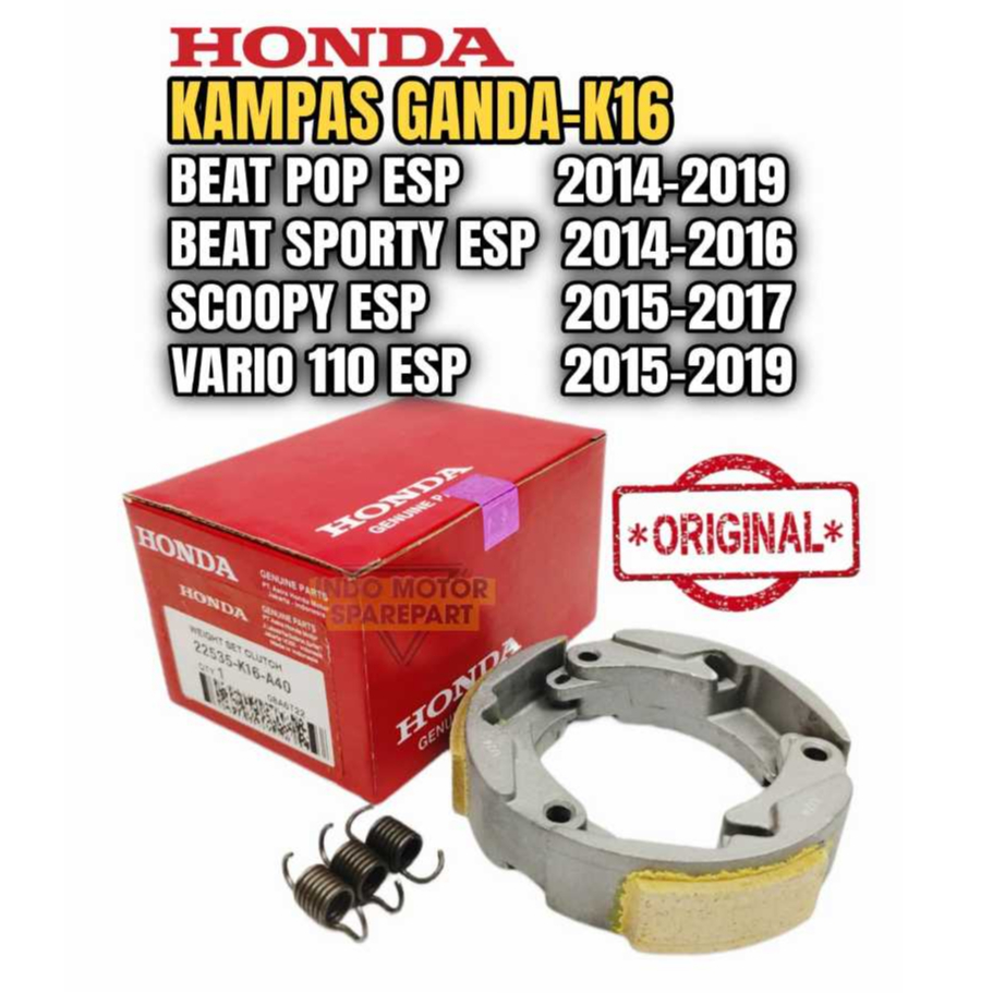 Jual KAMPAS KOPLING GANDA K16 ASLI HONDA BEAT POP,BEAT SPORTY,SCOOPY ...
