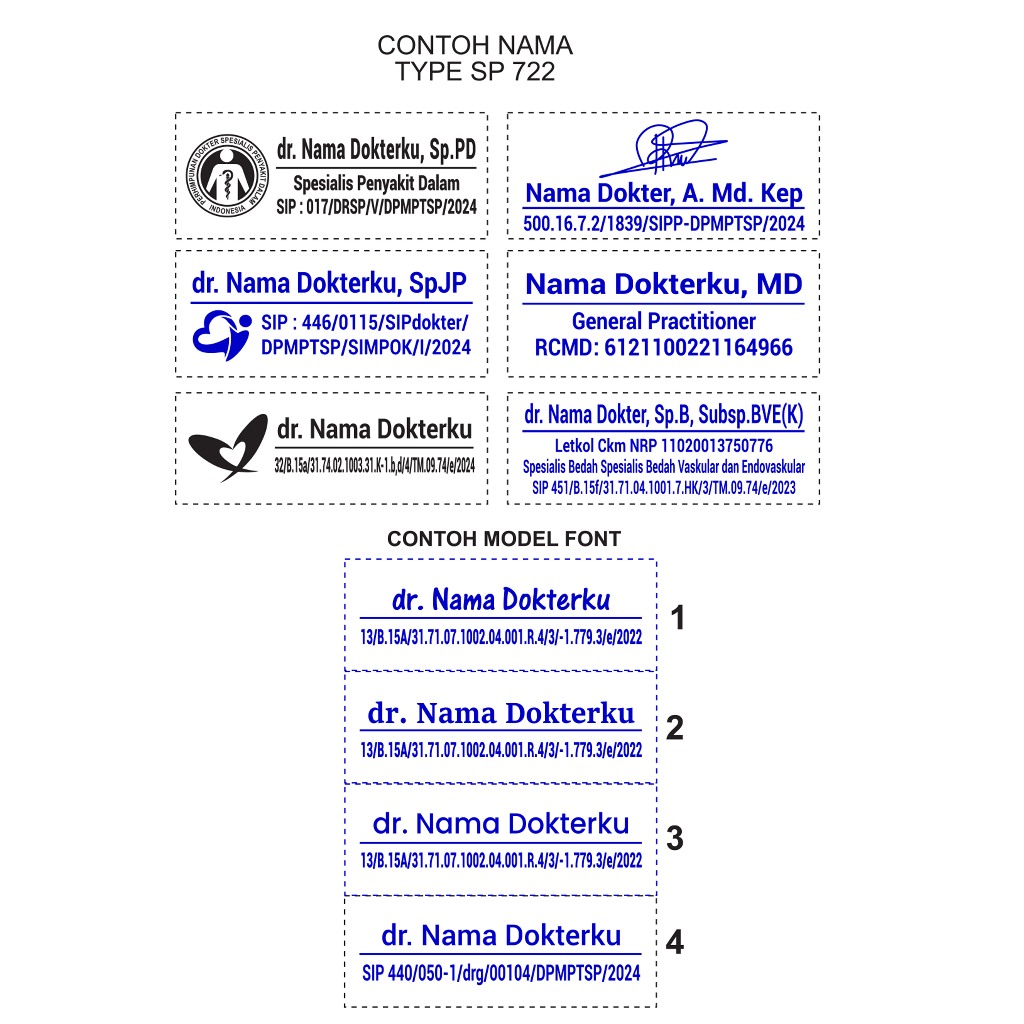 Jual Stempel Nama / Dokter / Nama PT / CV Shiny 722 (NEW SERIES ...