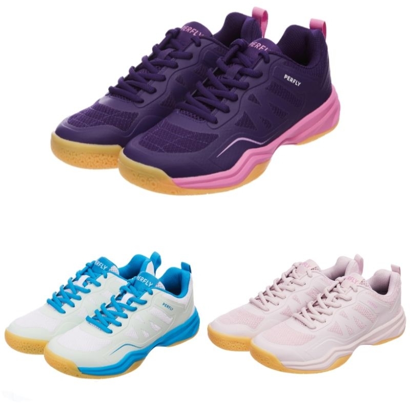 Jual Sepatu Badminton Wanita Perfly - Pink/Hijau/Purple | Shopee Indonesia