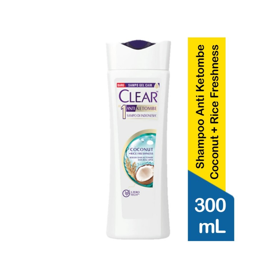 Jual Clear Shampoo Coconut & Rice Freshness 300ml | Shopee Indonesia