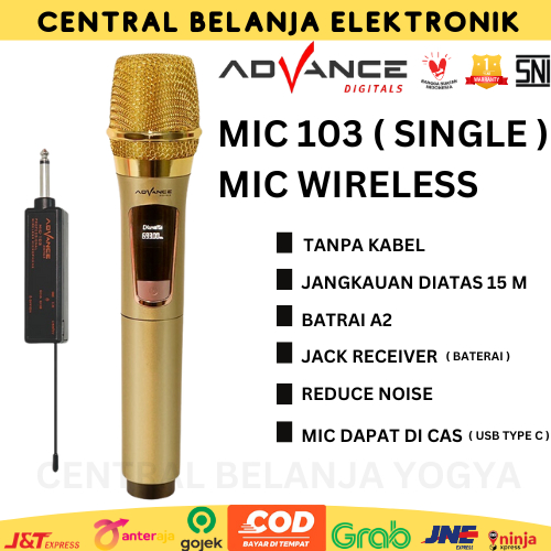 Jual MIC WIRELESS SINGLE MIC PROFESSIONAL WIRELESS MICROPHONE SINGLE ...