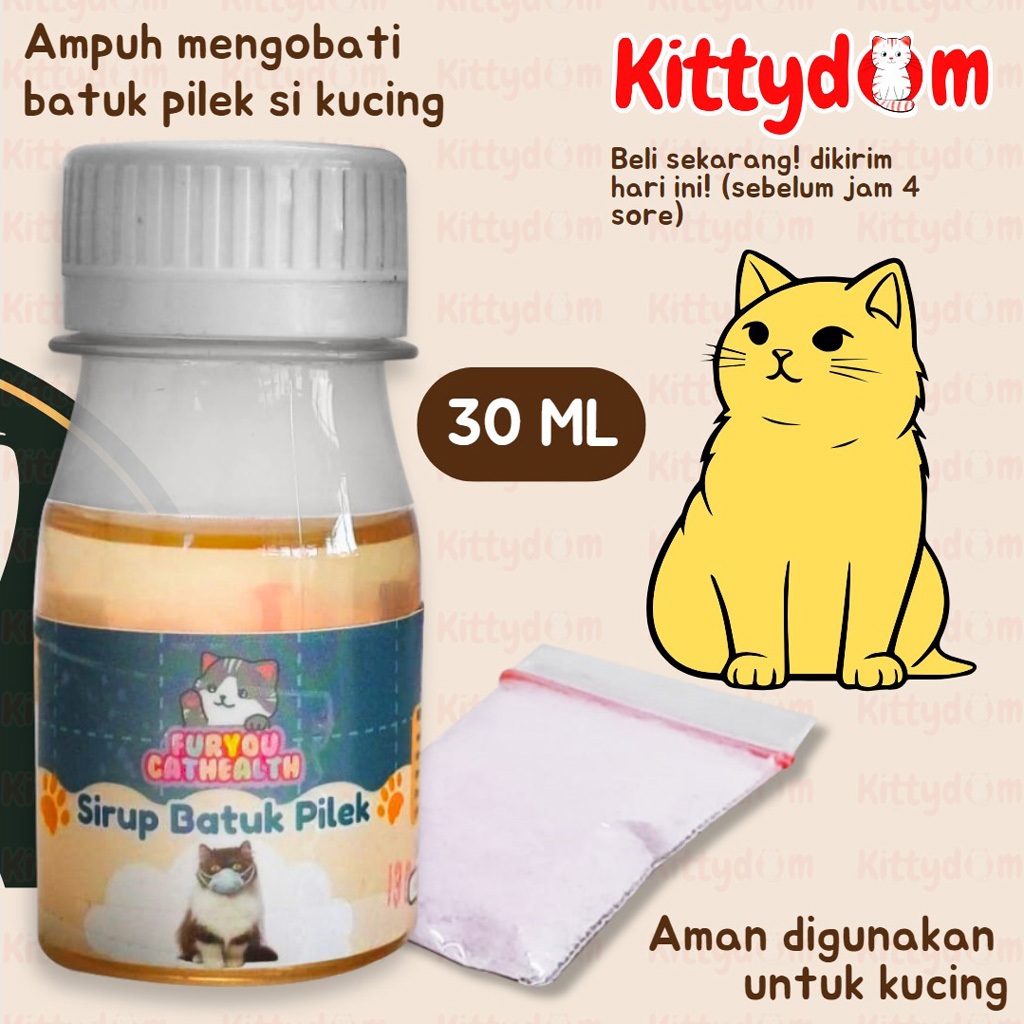 Jual KITTYDOM Fur You Furyou Sirup Batuk Pilek Kucing 30ml Obat Kucing ...