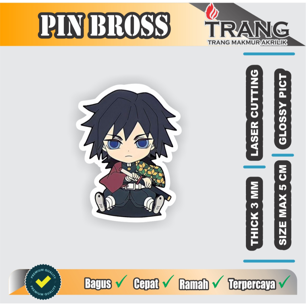Jual Pin Bross Akrilik Kimetsu No Yaiba Hashira / Pin Acrylic Kimetsu ...