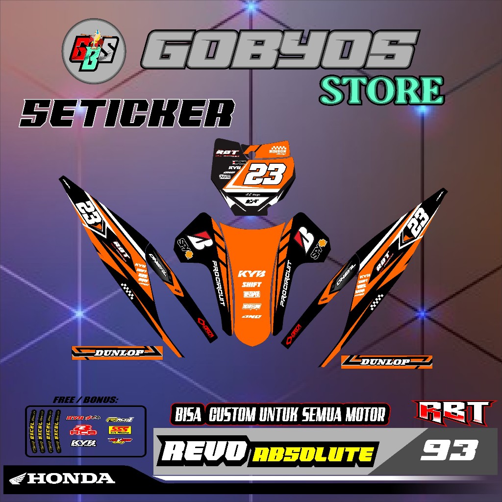 Jual Sticker STRIPING SEMI DECAL RBT REVO ABSOLUTE MOTOR RBT BEBEK ...