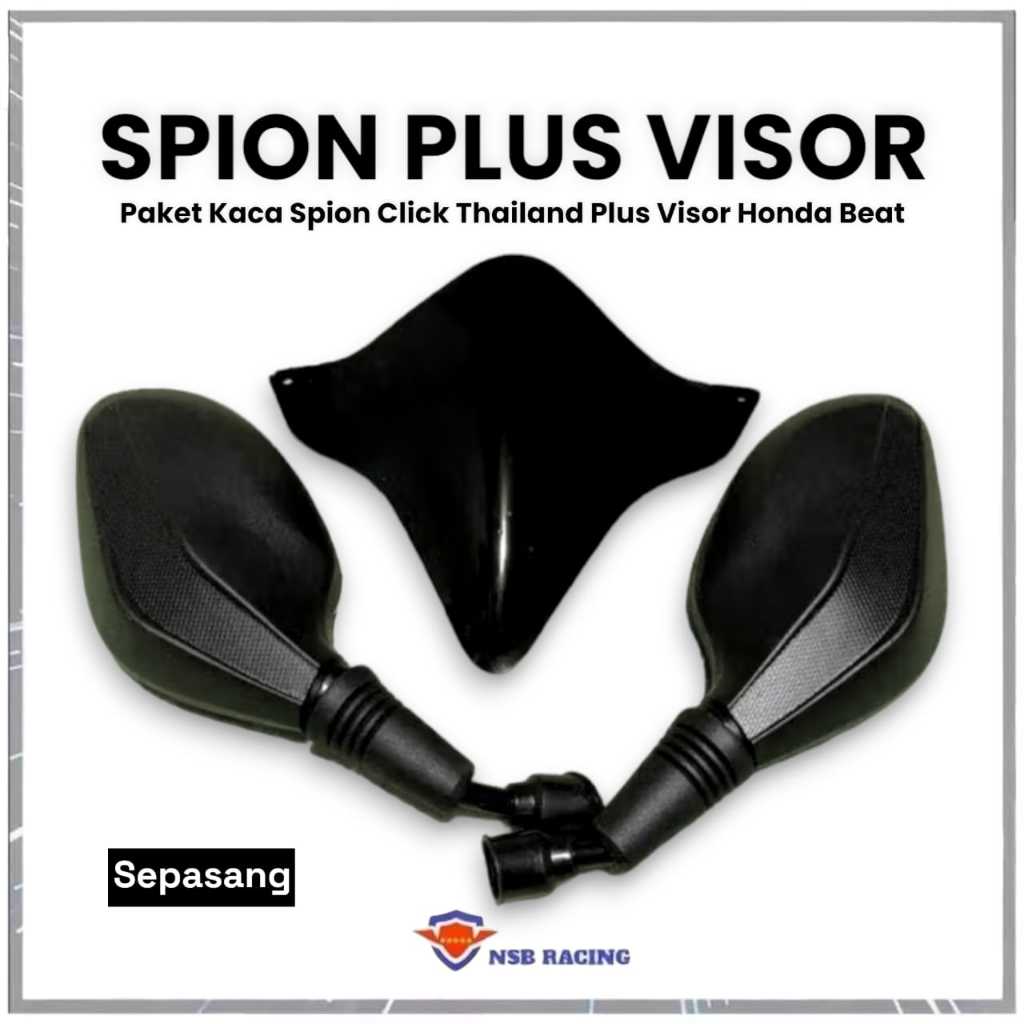 Jual Paket Variasi Kaca Spion Click Thailand Hitam Polos Plus Visor ...
