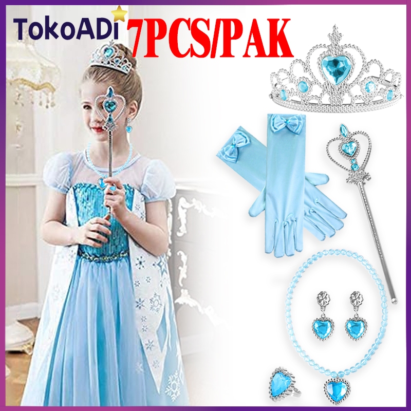 Jual Set 7 In 1 Bando Mahkota Sarung Tangan Tongkat Princess Aksesoris ...