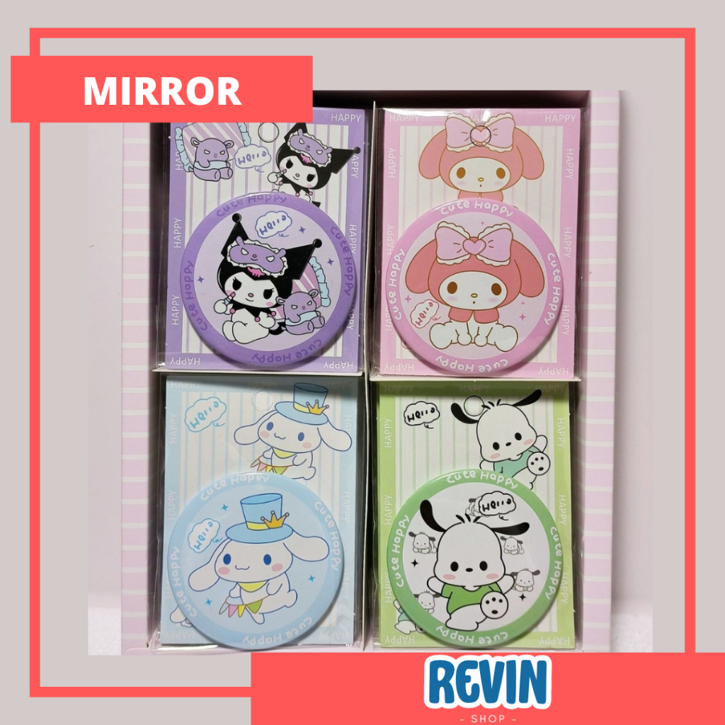 Jual CERMIN KACA BULAT KECIL MOTIF SANRIO KARTUN LUCU COMPACT MIRROR ...