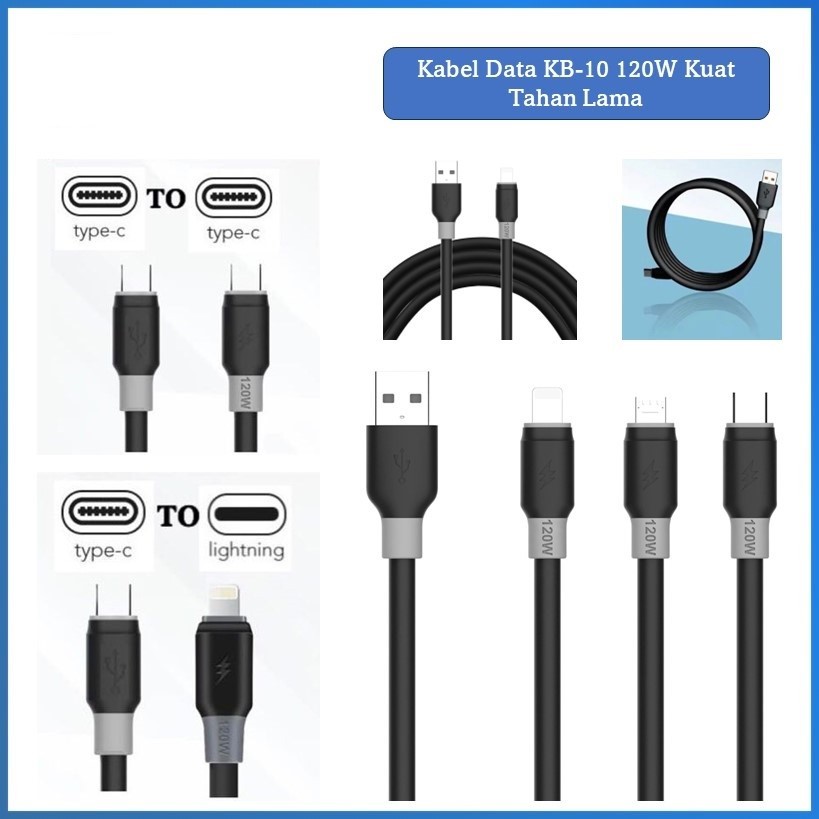Jual Kabel Data Fast Charging Kabel Data 120W KB-10 Super USB Micro USB ...