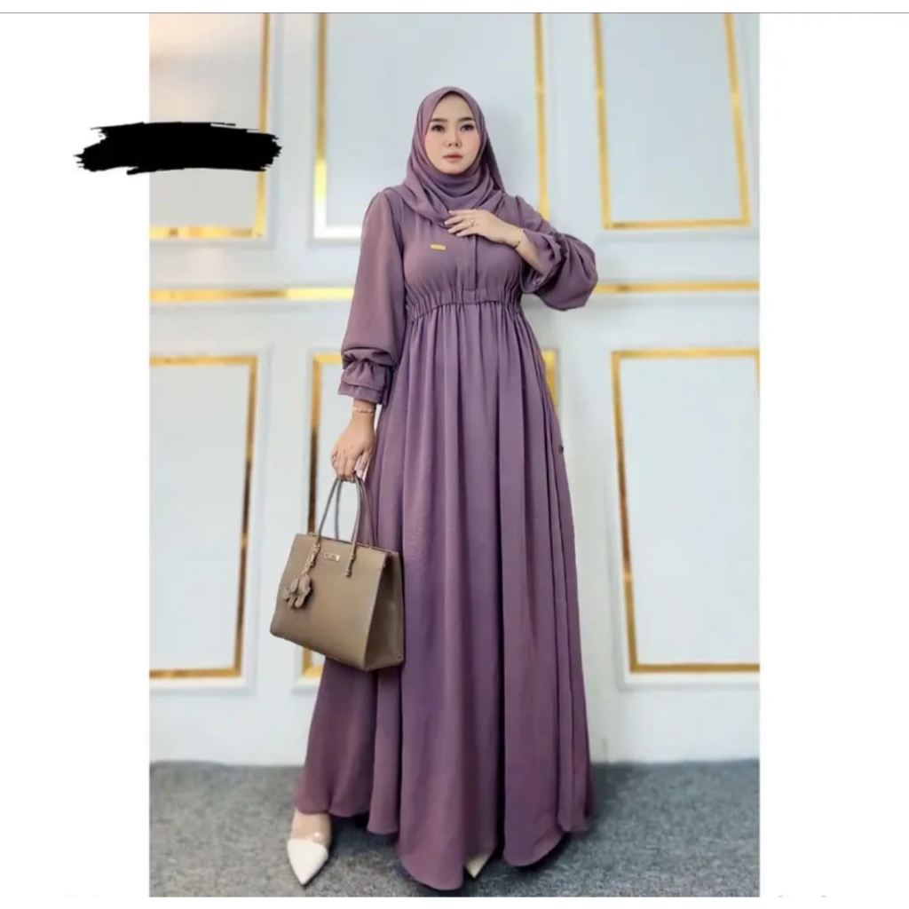 Jual Aisyah longdress set pashmina cringkle airflow | gamis terbaru ... Jual Aisyah longdress set pashmina cringkle airflow | gamis terbaru ...