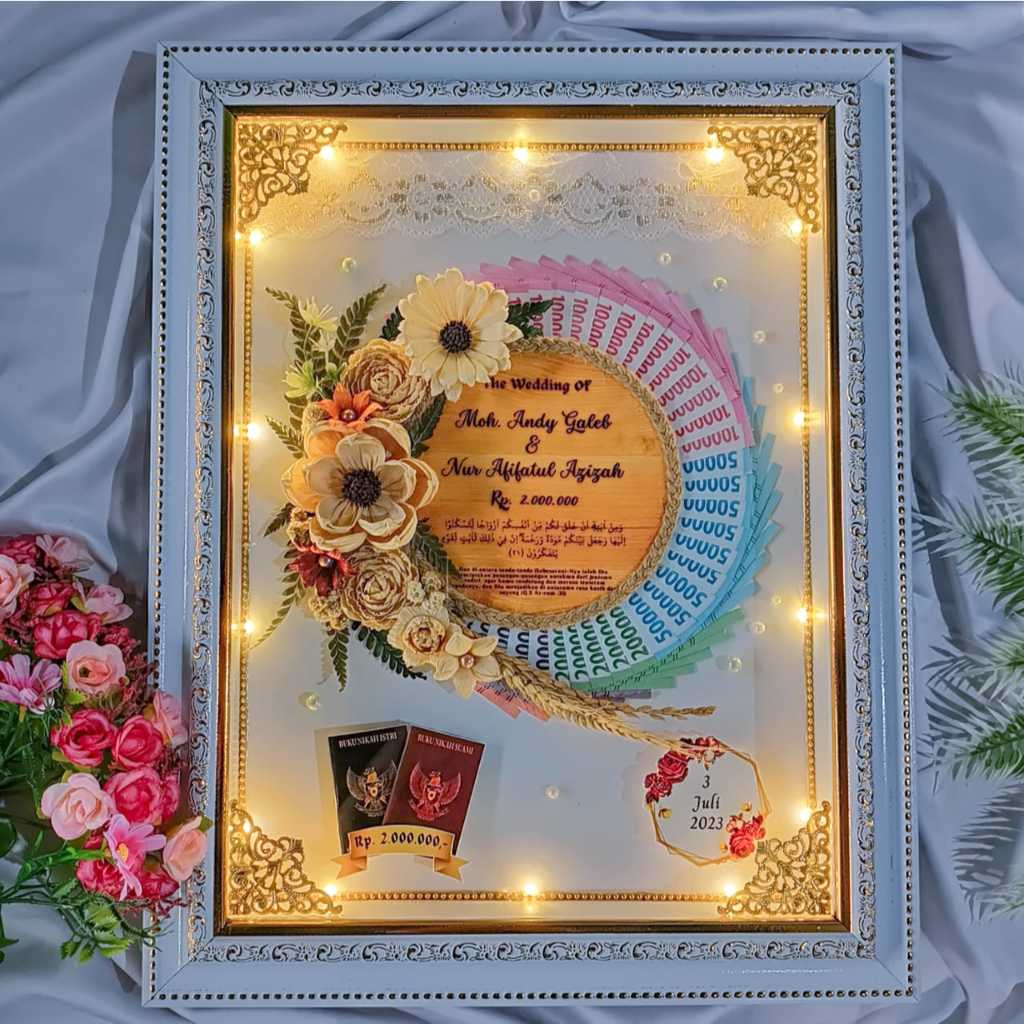 Jual Mahar pernikahan 3D ukuran jumbo 30x40cm model rustic kekinian ...
