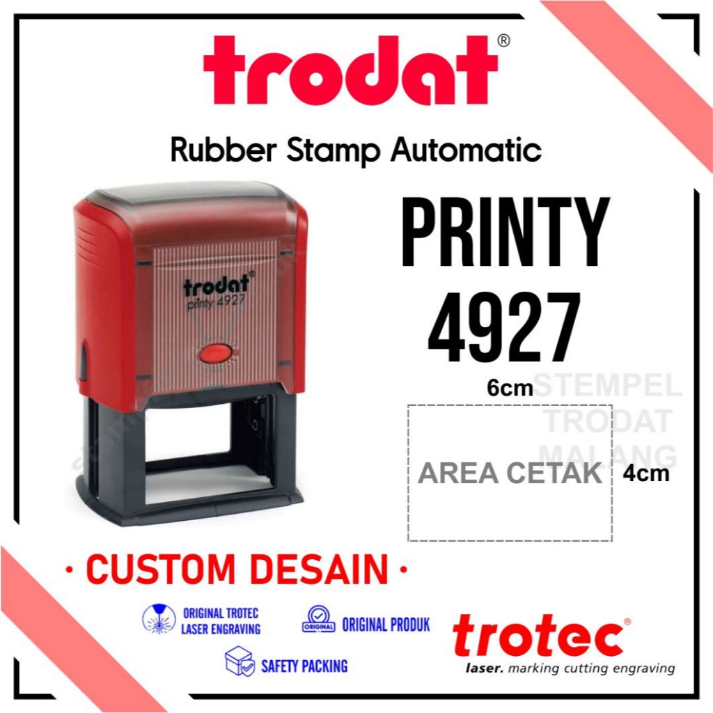 Jual Stempel Trodat 4927 (60x40 mm) Stempel warna otomatis, original trodat | Shopee Indonesia