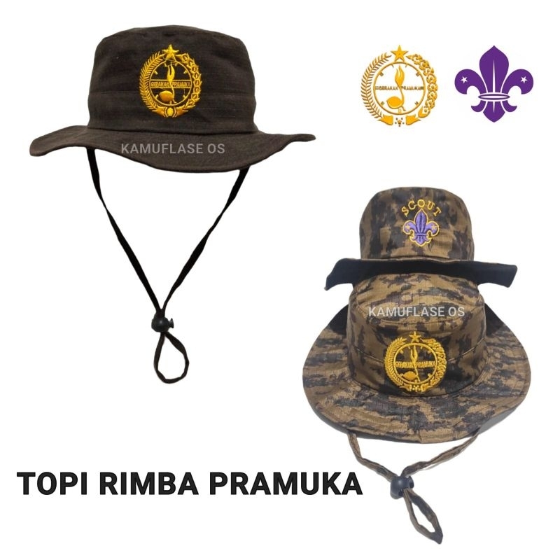Jual Topi rimba pramuka SD SMP bordir Tunas SCOUT WOSM- RIMBA PRAMUKA ...
