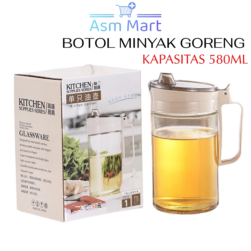 Jual ASM - BOTOL MINYAK KECAP KAPASITAS 580ML / OIL POT KACA / BOTOL ...