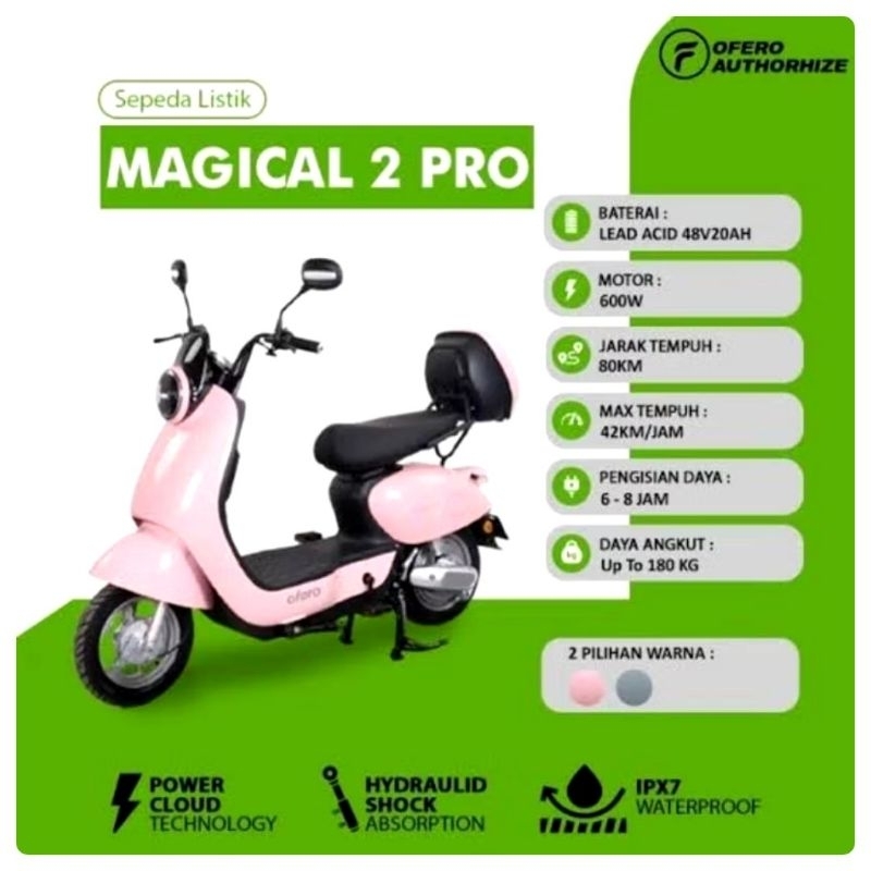 Jual Sepeda Listrik Ofero Magical 2 Pro Baterai Lithium | Shopee Indonesia