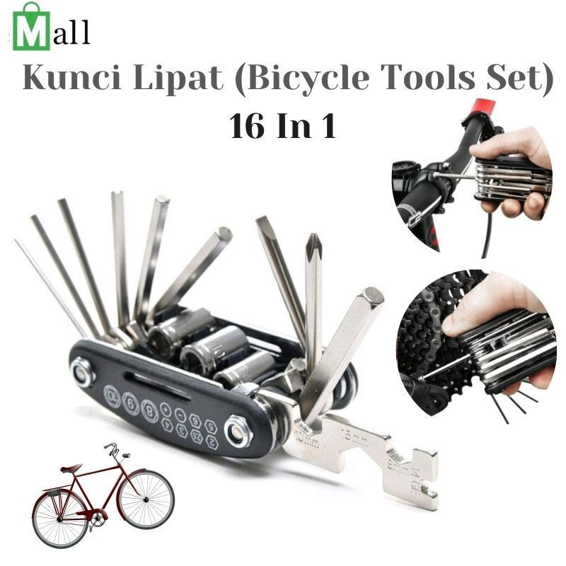Jual Kunci Sepeda Set 16 In 1 Toolkit Kunci Lipat Portable | Shopee ...