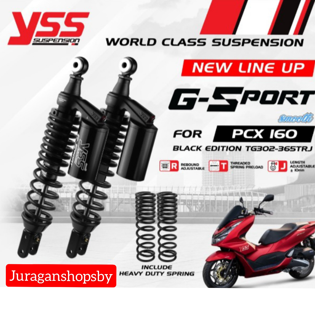 Jual YSS G sport PCX 160 365mm Shock breaker PCX160 YSS Original Black edition | Shopee Indonesia