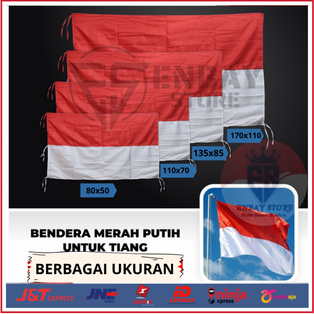 Jual Bendera Merah Putih Kain Poliester Grade A (All Size) | Shopee ...