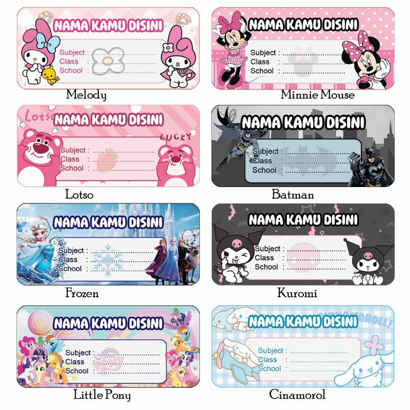 Jual Sticker Nama/ Sticker Mapel/ Sticker Buku/ Sticker Label. | Shopee ...