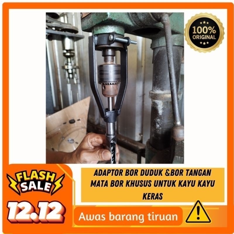 Jual Paket Set Adaptor/Dudukan Dan Mata Bor Bobok Kayu Ukuran 6,4mm ...