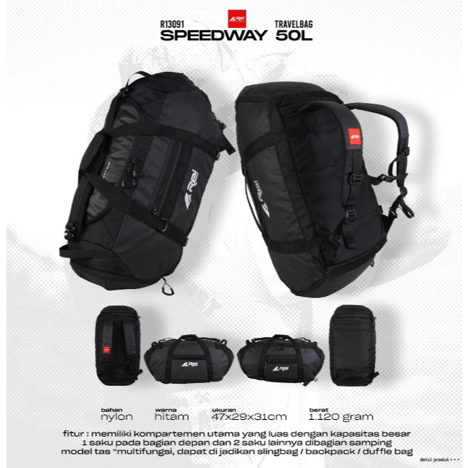 Jual Rei Travel Bag Speedway 50 Liter Arei Outdoorgear Tas Pakaian ...