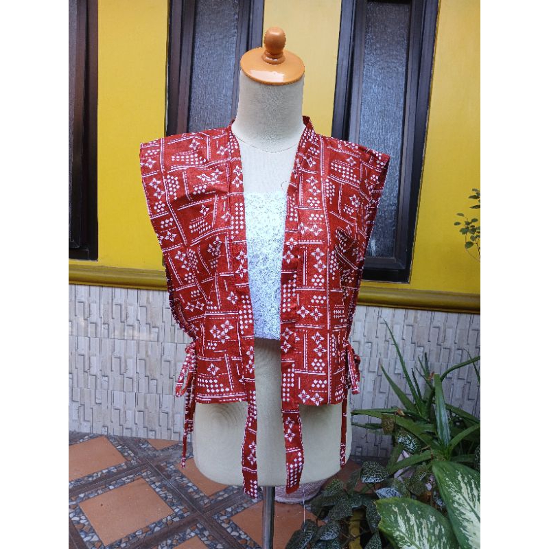 Jual vest batik/outer batik/outer kondangan/outer lucu/vest agustusan ...