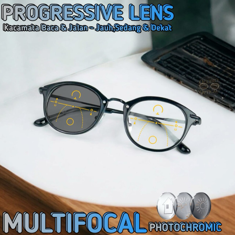 Jual Kacamata Progresif Photochromic Antiradiasi Pria/Wanita | Kacamata ...