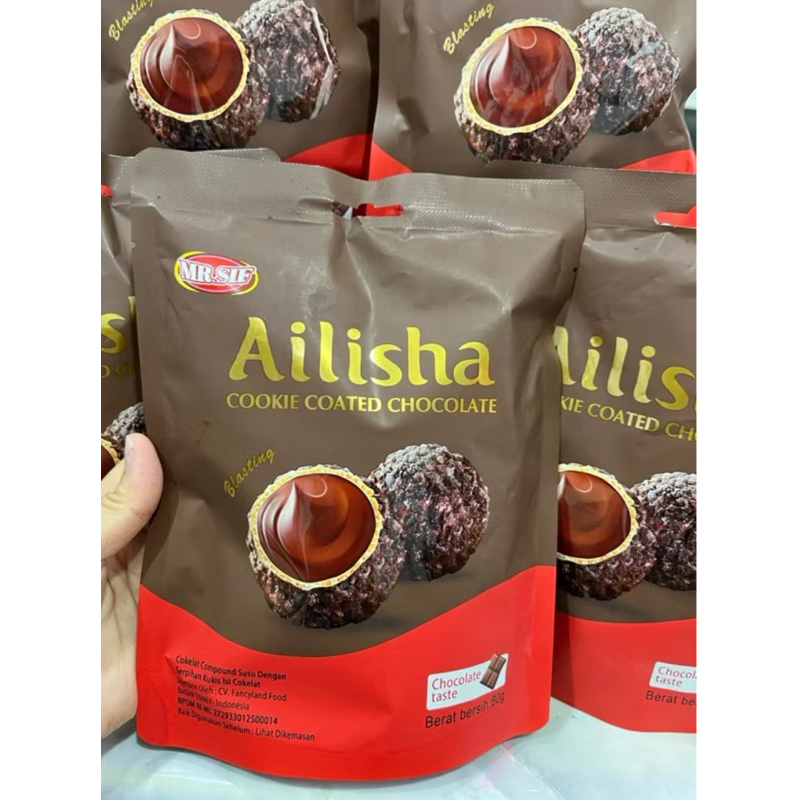 Jual CEMILAN Ailisha Cookie Coated Chocolate 80gram | Shopee Indonesia