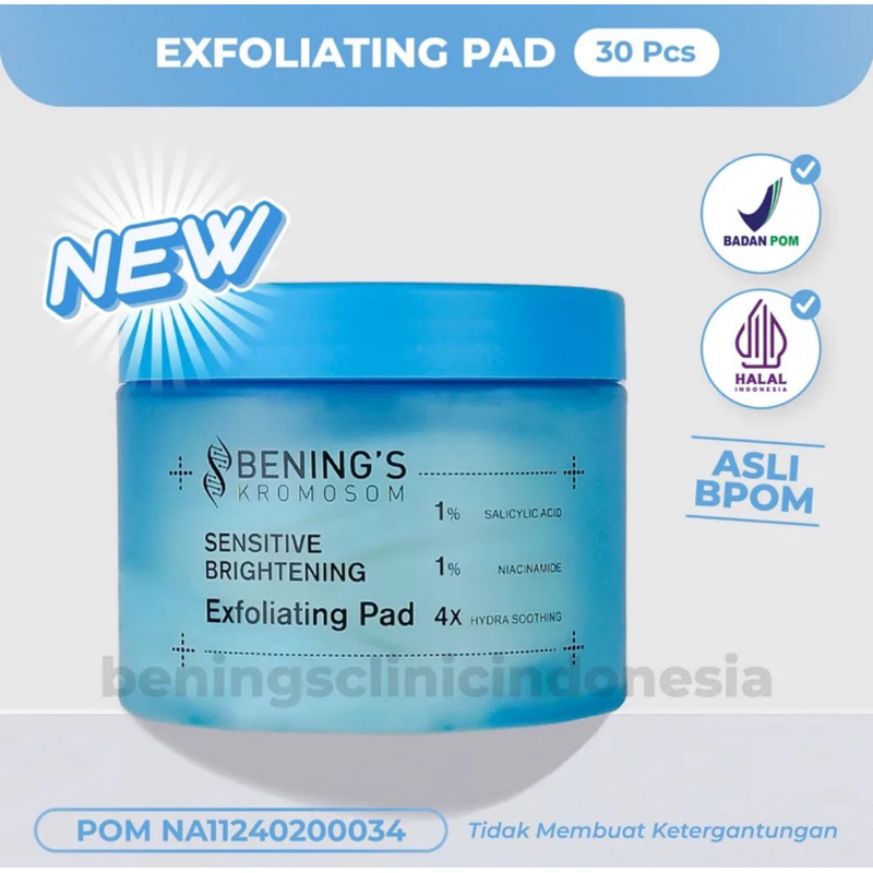 Jual Sensitive Brightening Exfoliasi Pad Benings Clinic by dr. Oky ...
