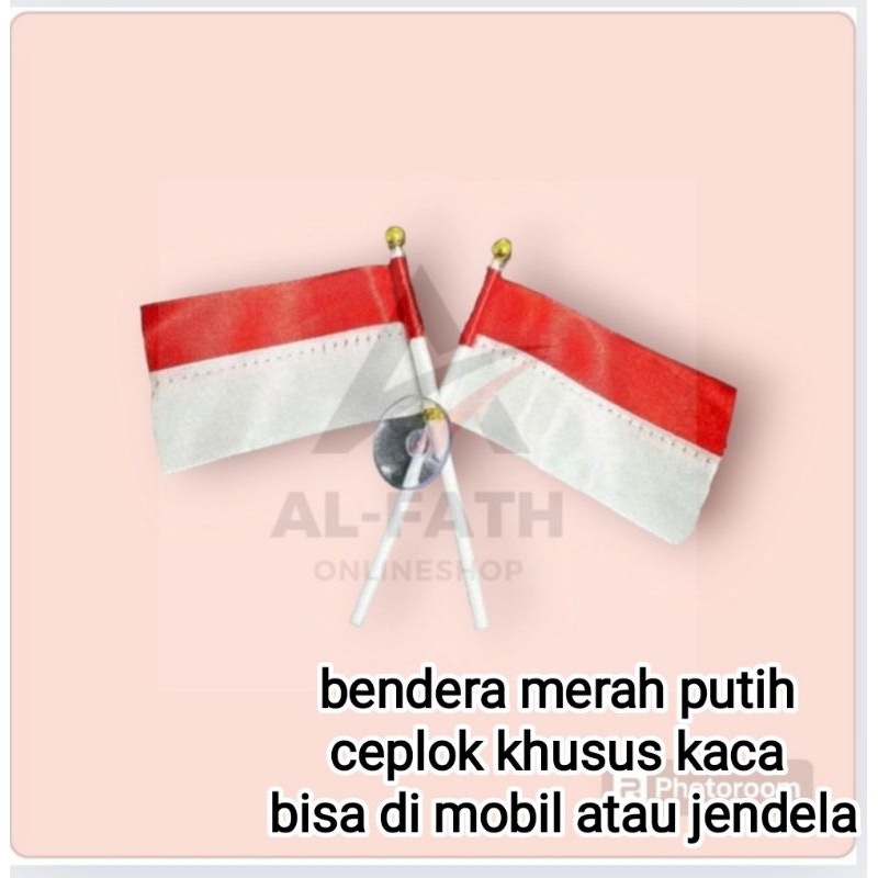 Jual bendera merah putih ukuran sedang ceplok buat di kaca mobil atau ...