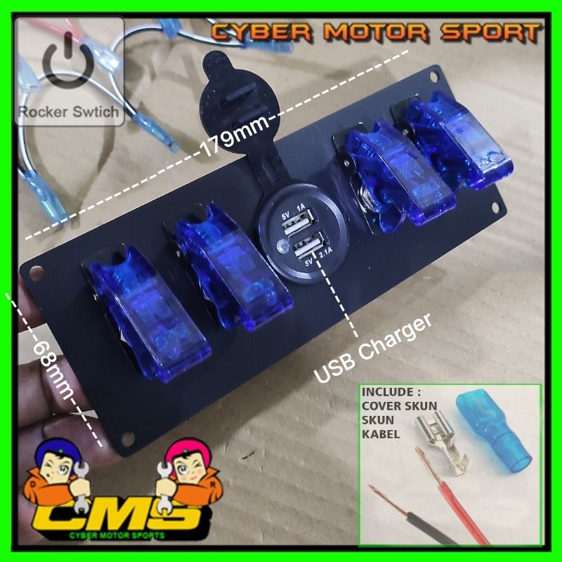 Jual Saklar 12v 24v universal sakelar switch lampu LED dashboard panel ...