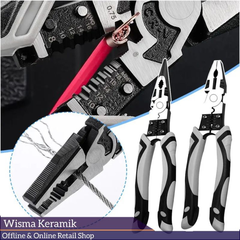 Jual Tang Multifungsi 9 inch, tang lancip, tang kombinasi | Shopee ...