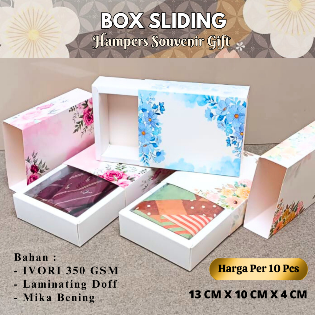 Jual BOX SLIDING MOTIF ( 10 Pcs ) / SLIDING BOX / KEMASAN / GIFT ...