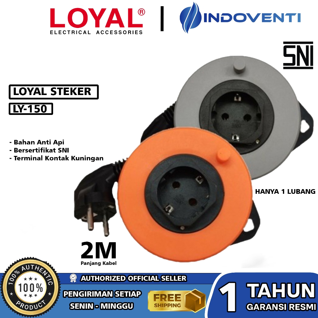 Jual LOYAL LY-150 Kabel Roll Travel Colokan Sambungan Stop Kontak 3M ...