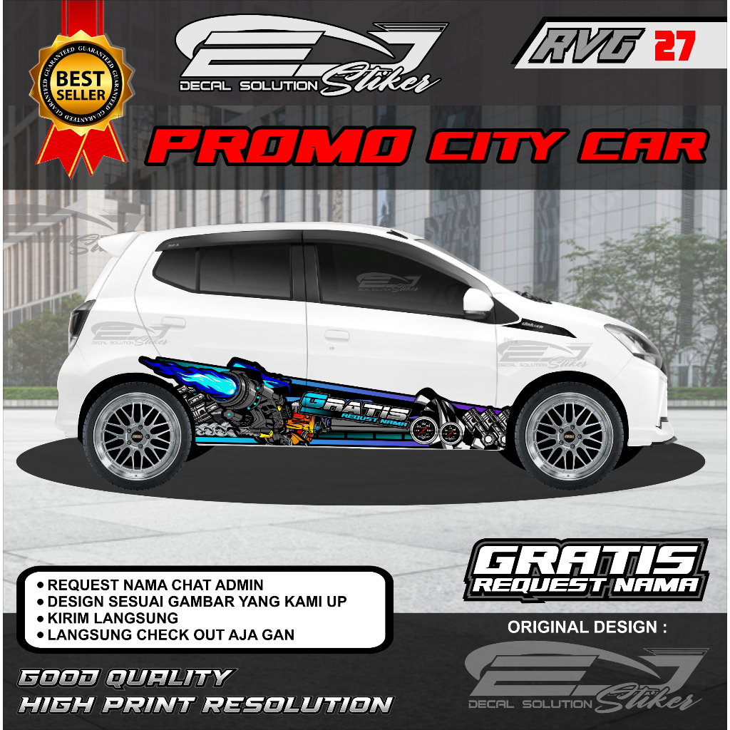 Jual RVG27-STIKER LIVERY MOBIL LANGSUNG CETAK GRATIS CUSTOM TULISAN ...