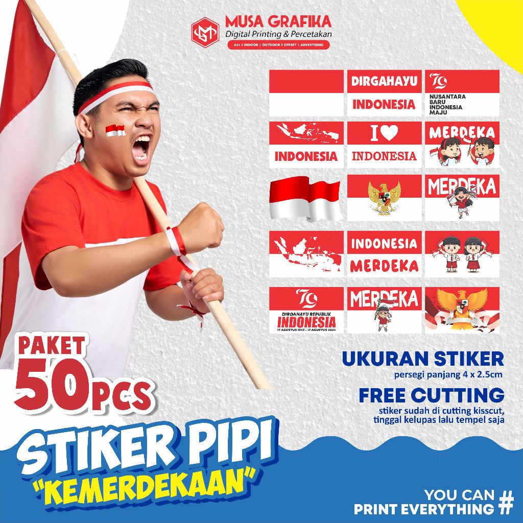 Jual Stiker Pipi Bendera Kemerdekaan Agustusan / STIKER PIPI BENDERA ...