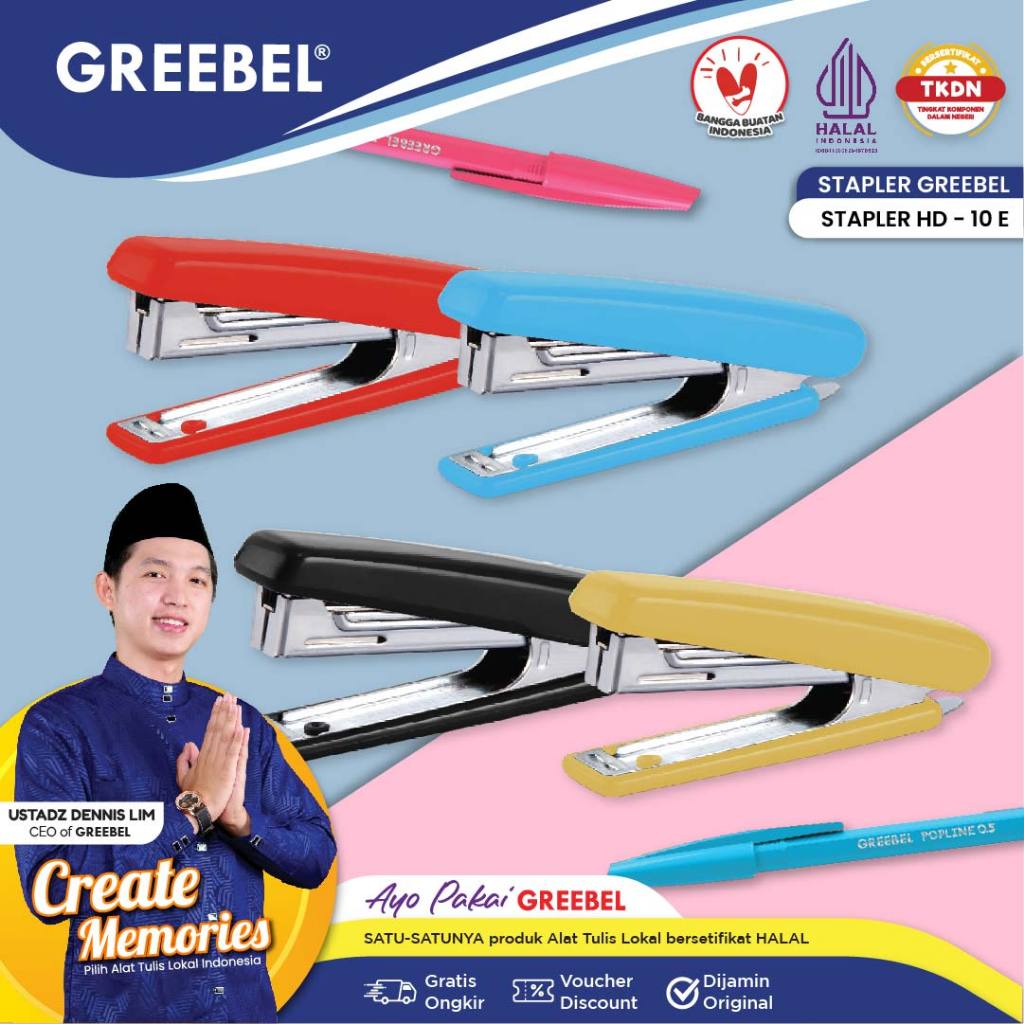 Jual GREEBEL Stapler Stepler Jepretan (HD-10E) / Staples Anak Lucu ...