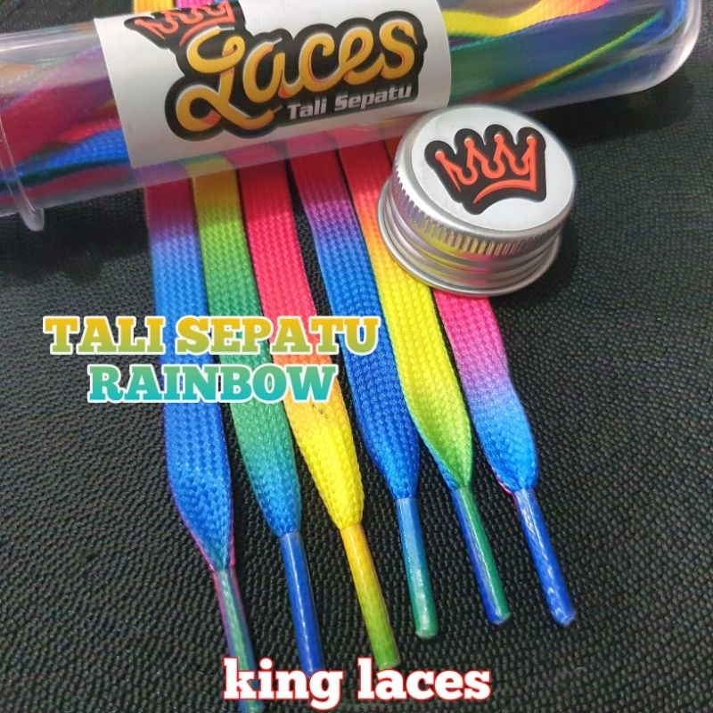 Jual Tali sepatu, tali sepatu rainbow flat 8mm/130cm | Shopee Indonesia