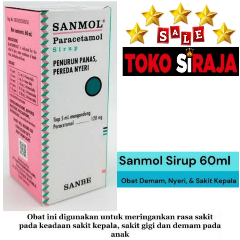 Jual SANMOL PARACETAMOL SIRUP 60 ML / OBAT PENURUN PANAS DEMAM NYERI ANAK SYRUP SANMOL 60ML ...