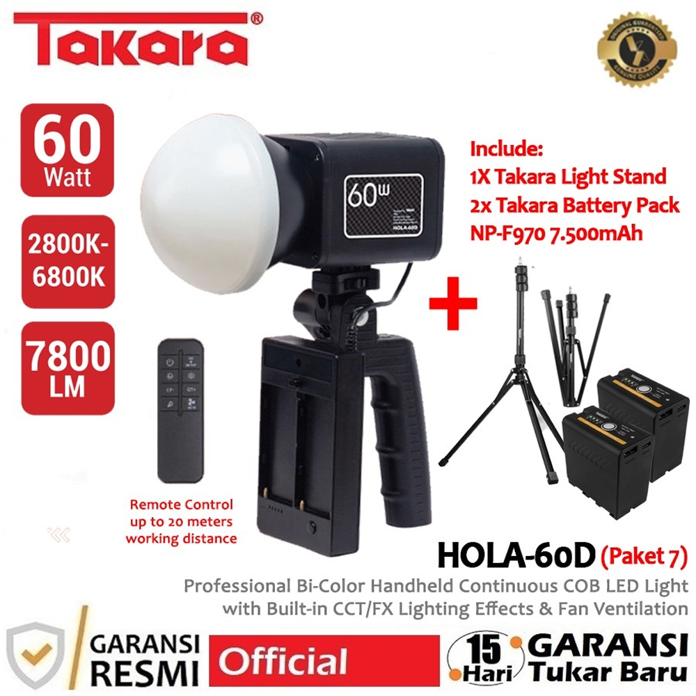 Jual Takara HOLA-60D Pro Mini 60W Bi-Color COB LED Video Light | Shopee ...