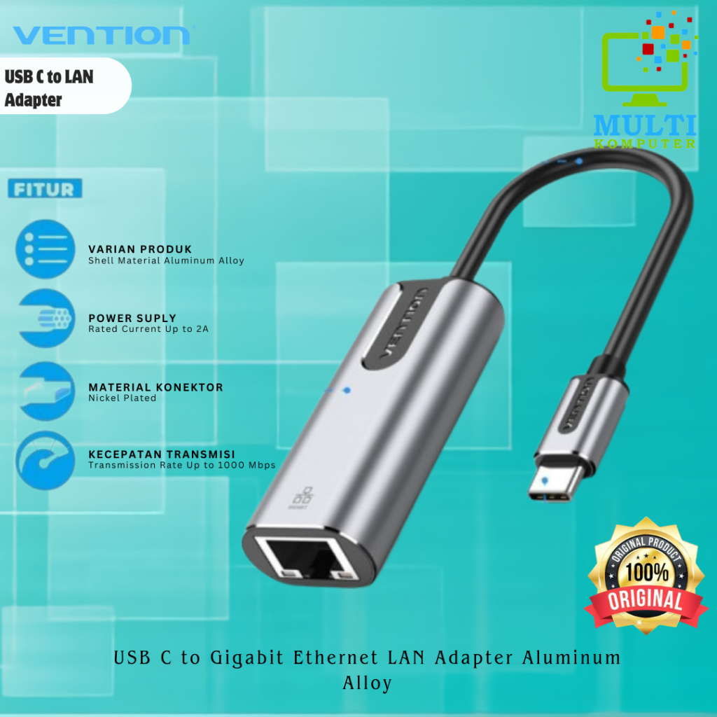 Jual Vention CFN LAN Adapter USB Type-C to RJ45 Gigabit Ethernet ...
