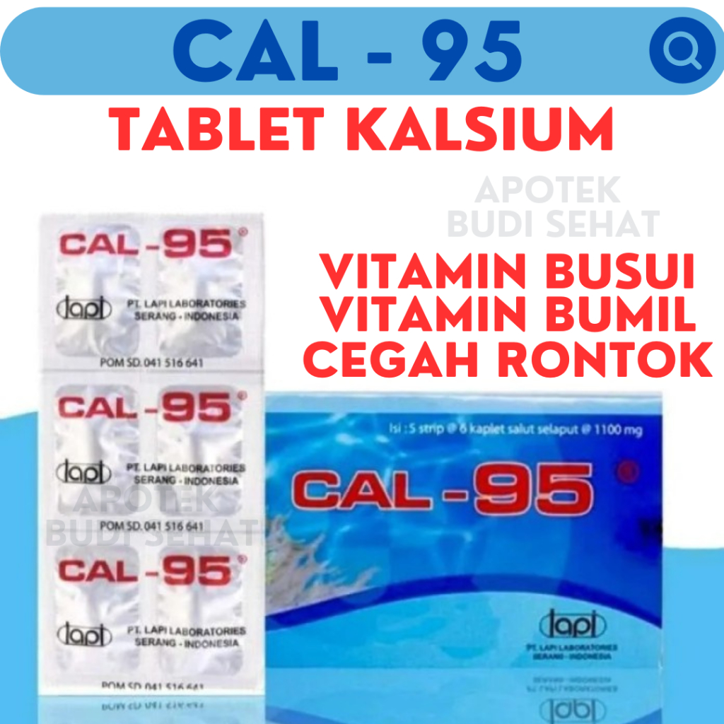 Jual CAL 95 Kalsium Calcium Vitamin Bumil Busui Rambut Rontok Vitamin ...