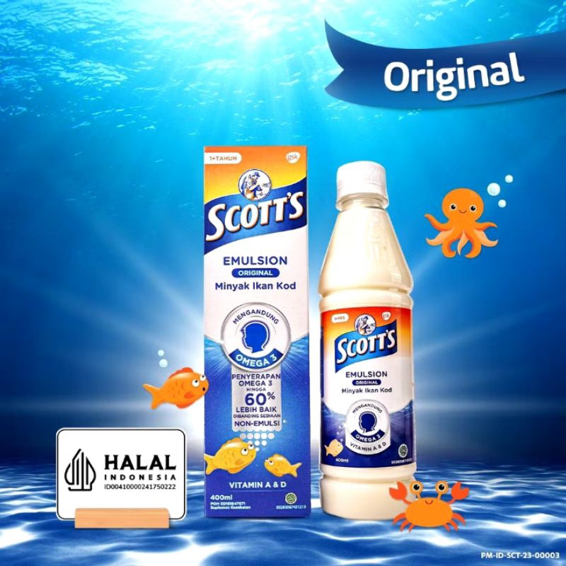 Jual Scotts Emulsion Original Dengan Omega 3, Vitamin A dan D 400ml ...