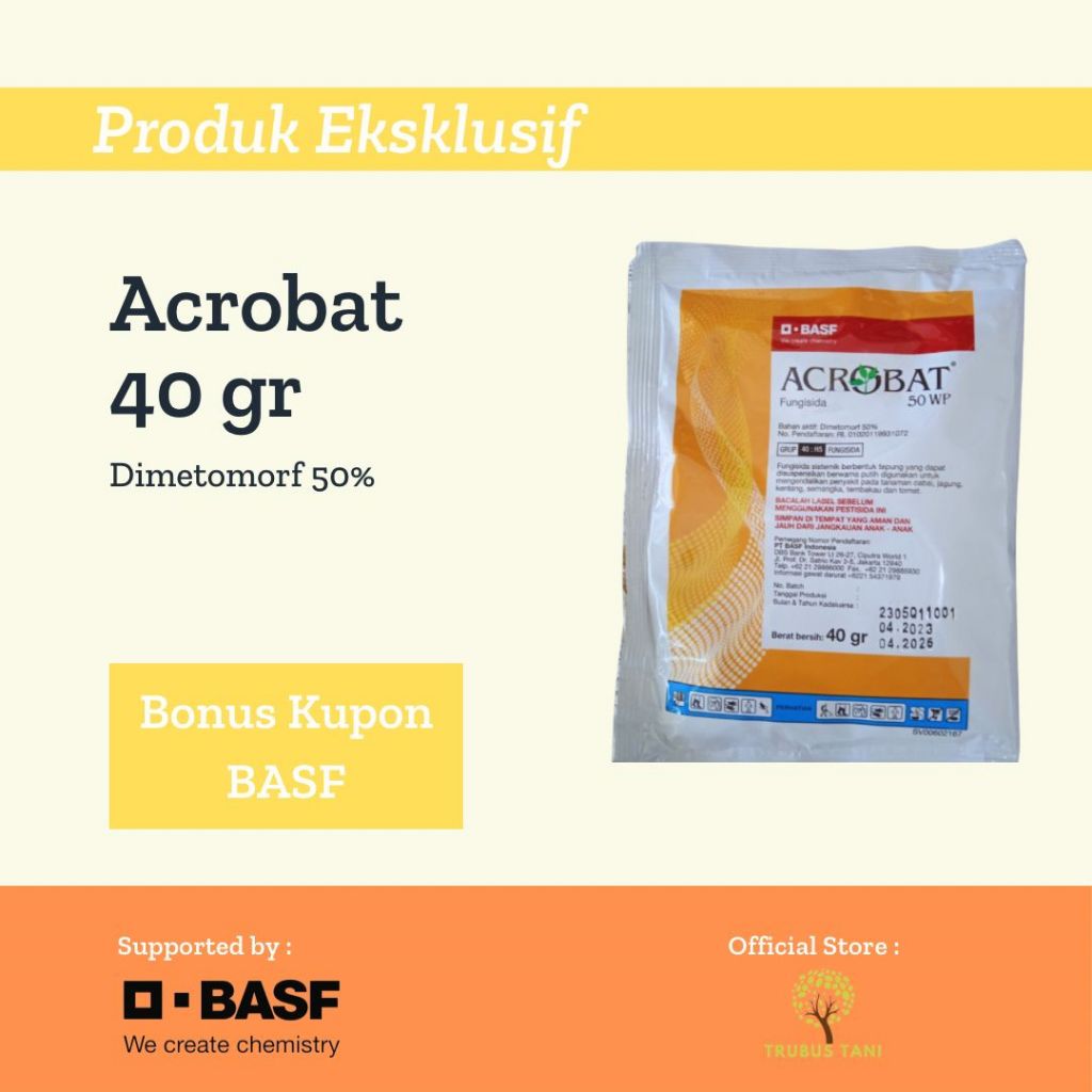 Jual Fungisida Acrobat 50 WP 40gr - untuk busuk daun// BASF | Shopee Indonesia