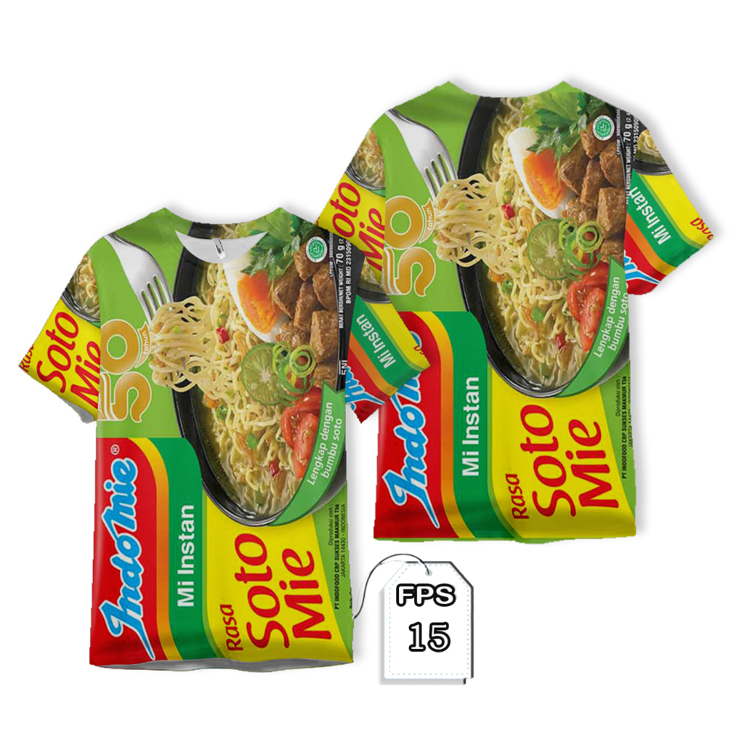 Jual KAOS INDOMIE RASA SOTO MIE Baju DEWASA GAMBAR INDOMIE KAOS LUCU ...