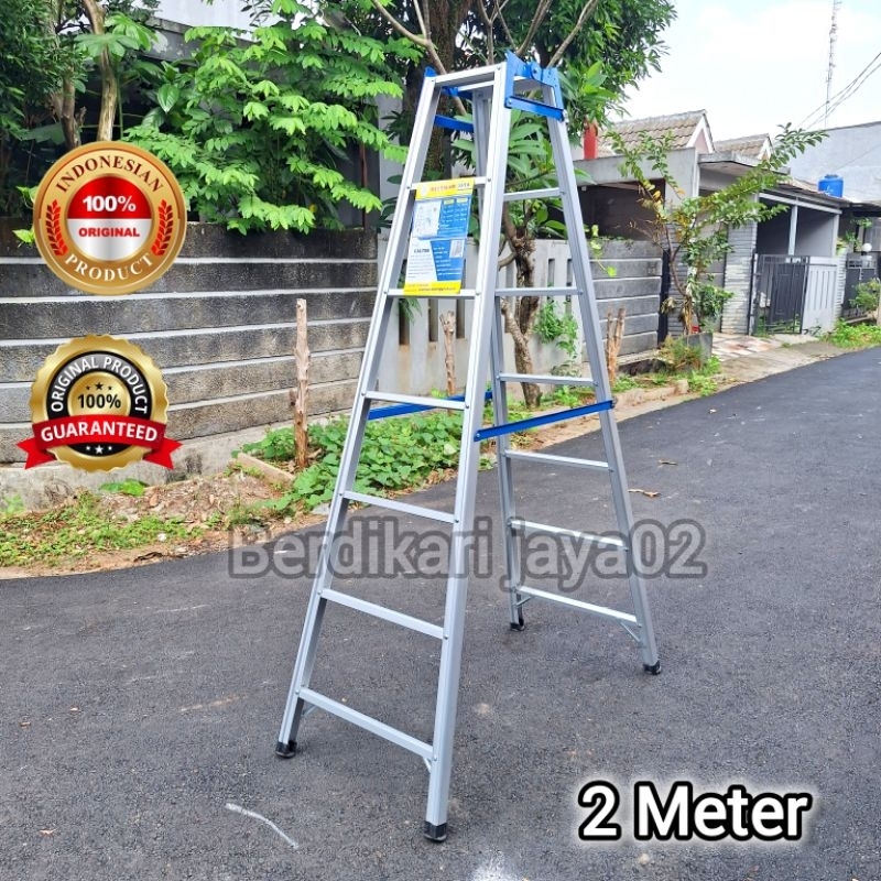 Jual Tangga 2 Meter / Tangga Lipat Alumunium 200cm Murah Kuat Kokoh ...